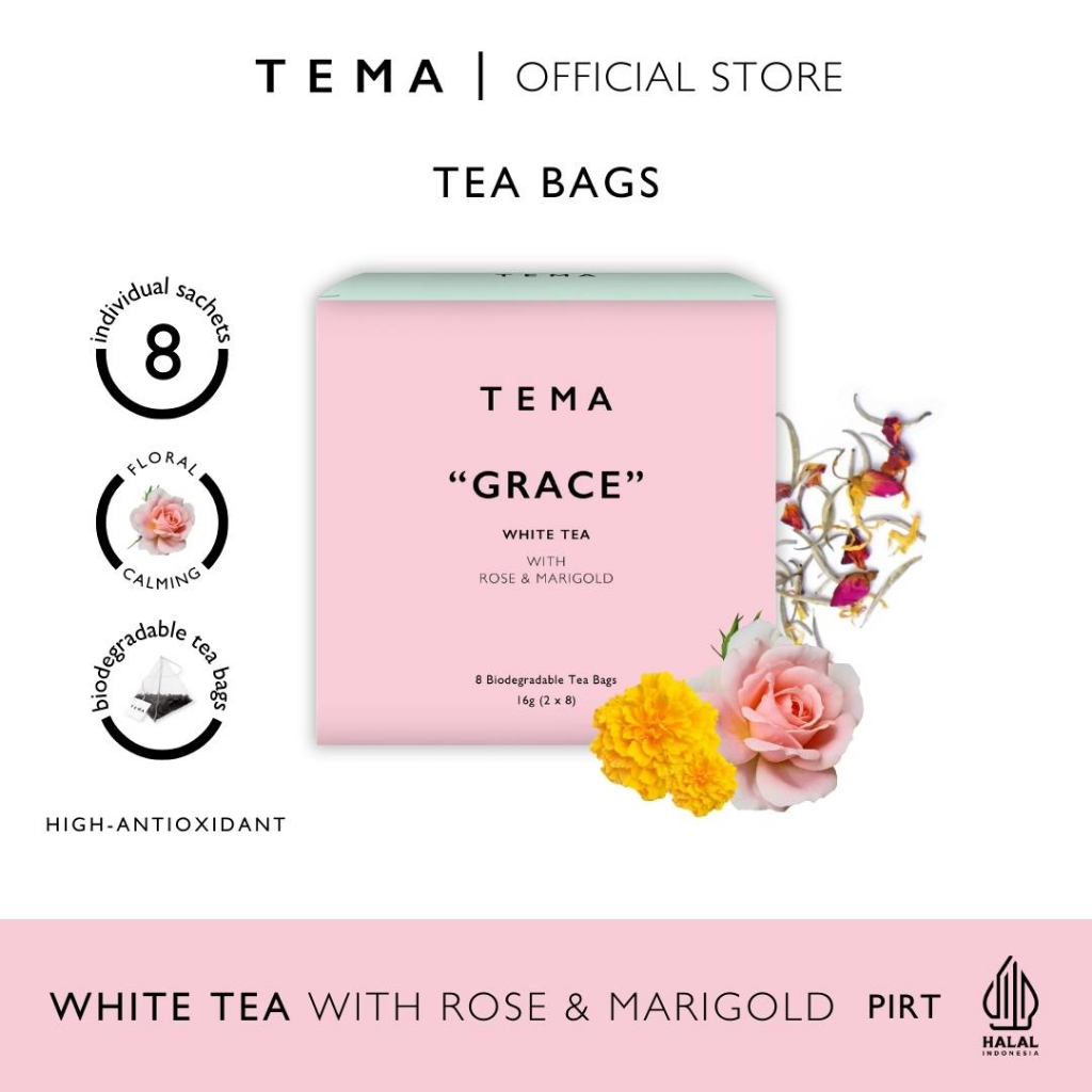 Jual White Rose Tea | Teh Putih Rose | Grace - TEMA Tea | Tea Bags 8 ...
