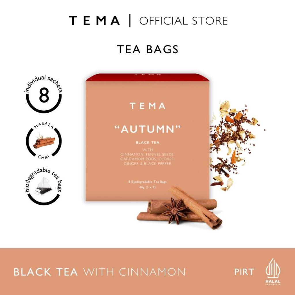 Jual Autumn - Masala Chai Tea - TEMA Tea Bags - 8 Sachet | Shopee Indonesia