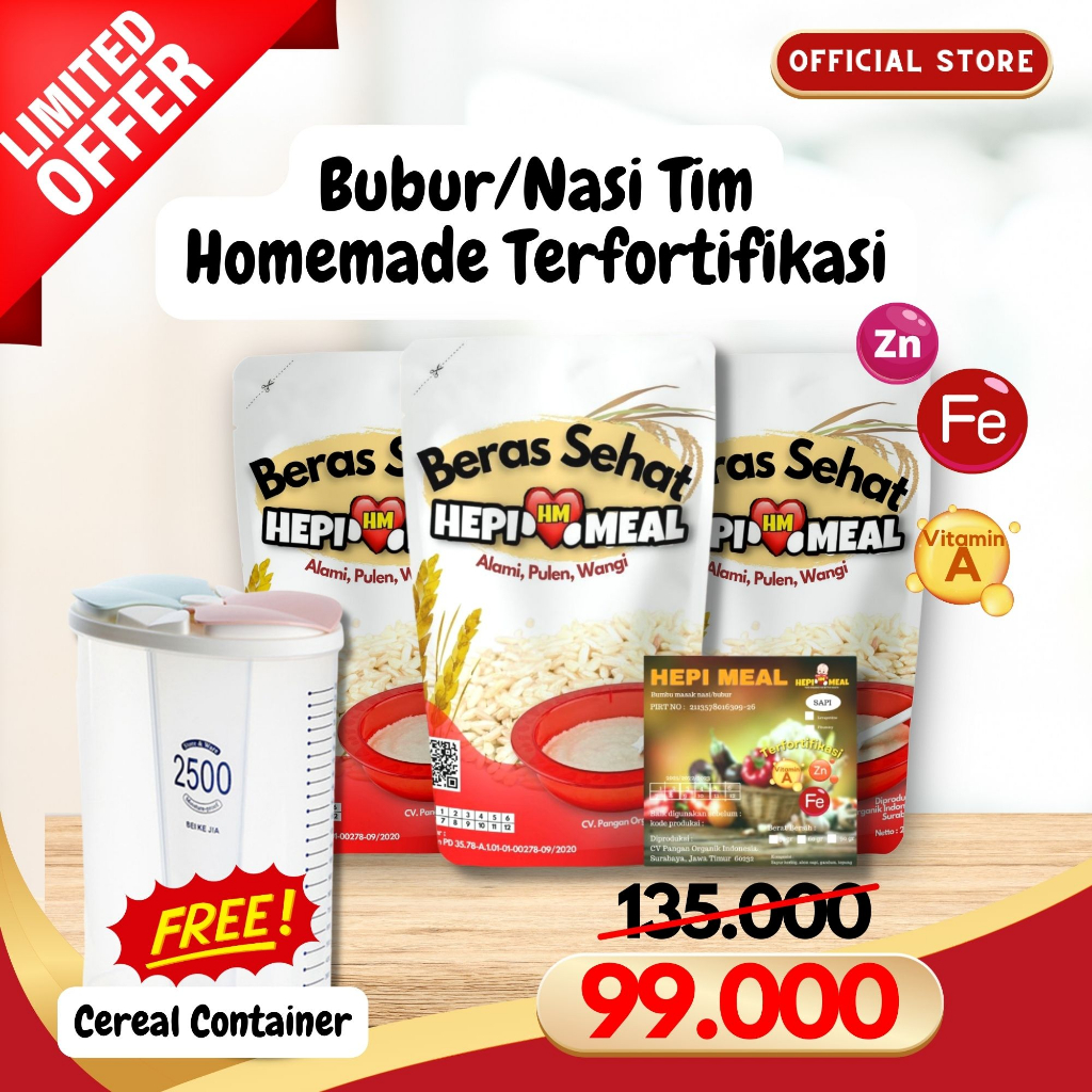 Jual Hepi Meal Smart Grow Bubur / Nasi Tim Homemade Terfortifikasi ...