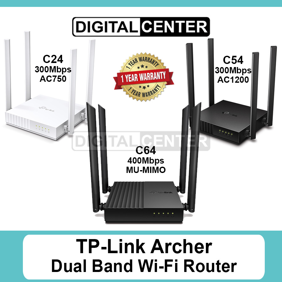 Jual TP-Link Archer C24 AC750 / C54 AC1200 / C64 MU-MIMO Dual Band WiFi Router | Shopee Indonesia