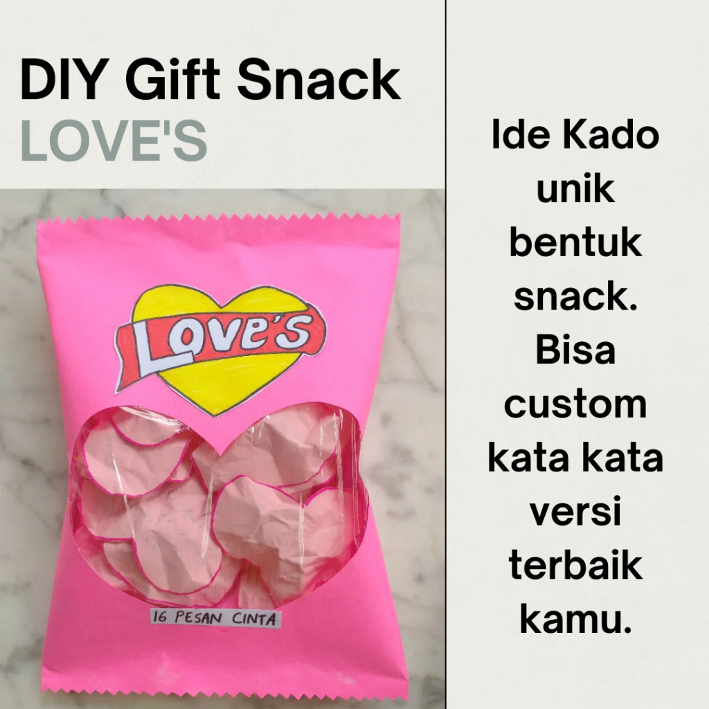 Jual DIY Gift bentuk snack Love's | Ide kado unik bentuk snack dari ...