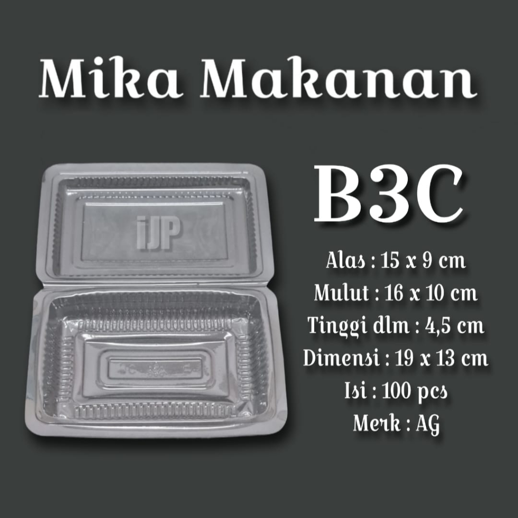Jual [100pcs] Mika Plastik Makanan Ukuran B-3A B-3B B-3C / Mika Plastik ...