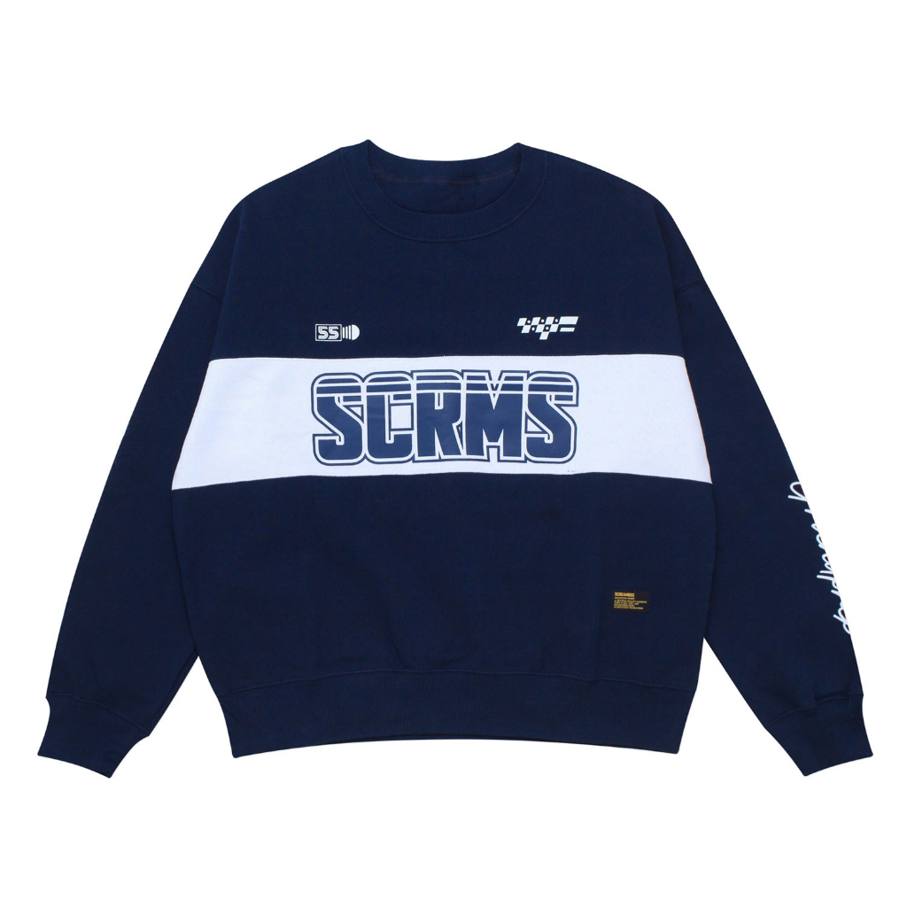 Jual Screamous GAMESOME Sweater Pria Crewneck OVERSIZED FRONT ROW NAVY ...