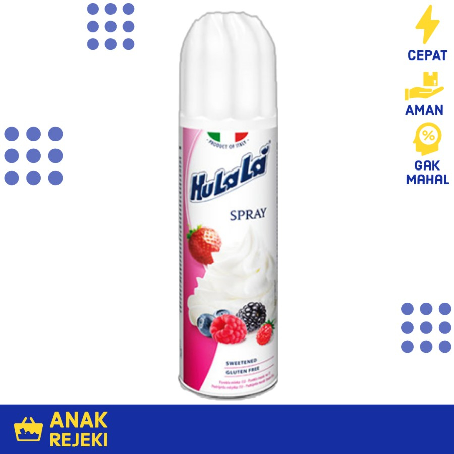 Jual Hulala Whip Cream Spray Aerosol 250g - Whipped Cream Dessert Cake ...