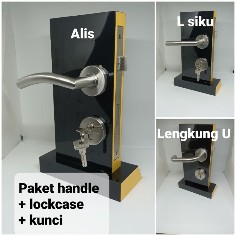 Jual Paket Handle Pintu / Kunci Gagang Stainless Model Pisah Pintu Kayu | Shopee Indonesia