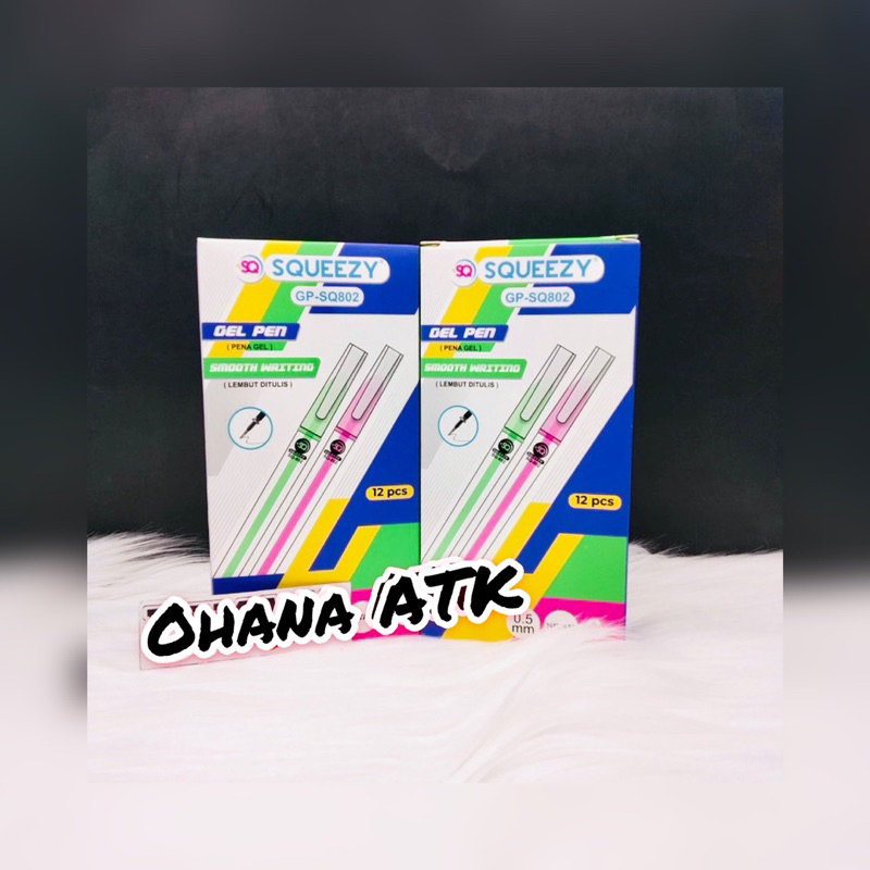 Jual ( 1 PCS ) Gel Pen Squeezy GP-SQ802 / Pulpen / Bolpoin Transparan ...