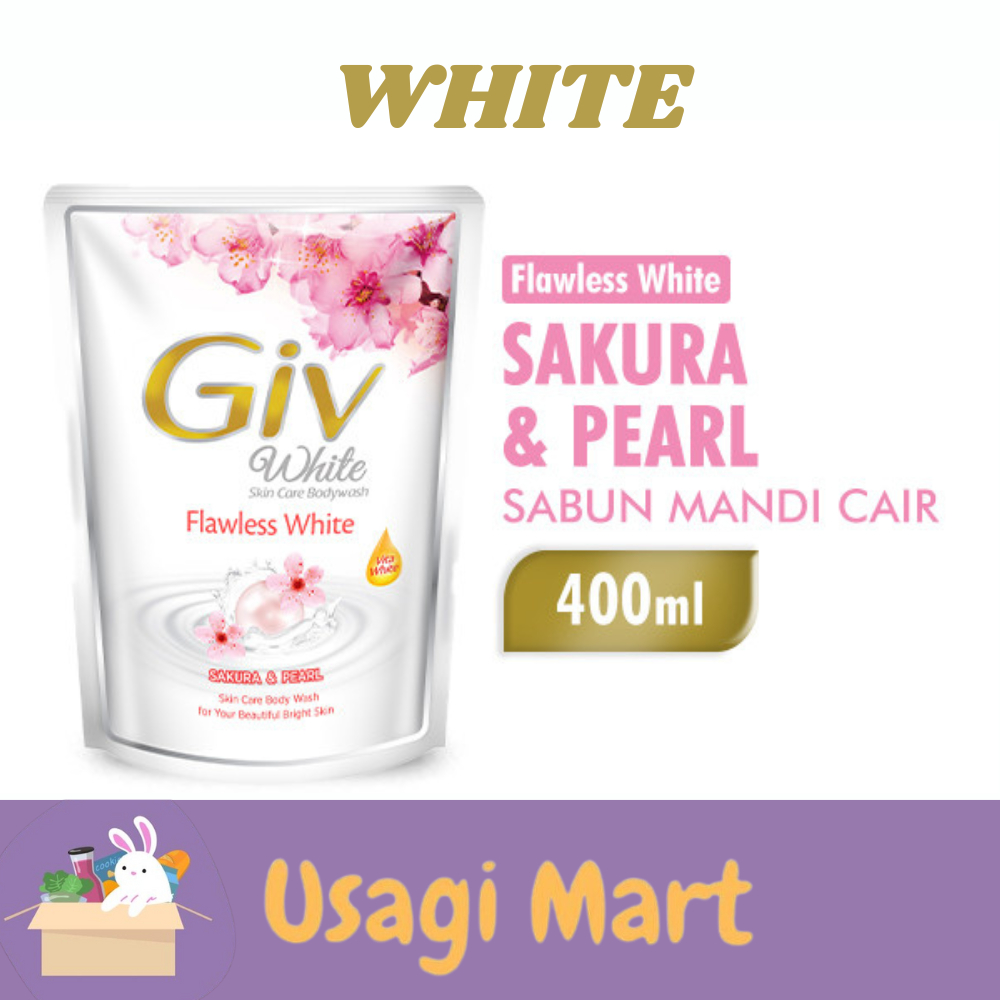 Jual Giv White Sabun Mandi Cair Sakura & Pearl 400ml Flawless White 400 ...