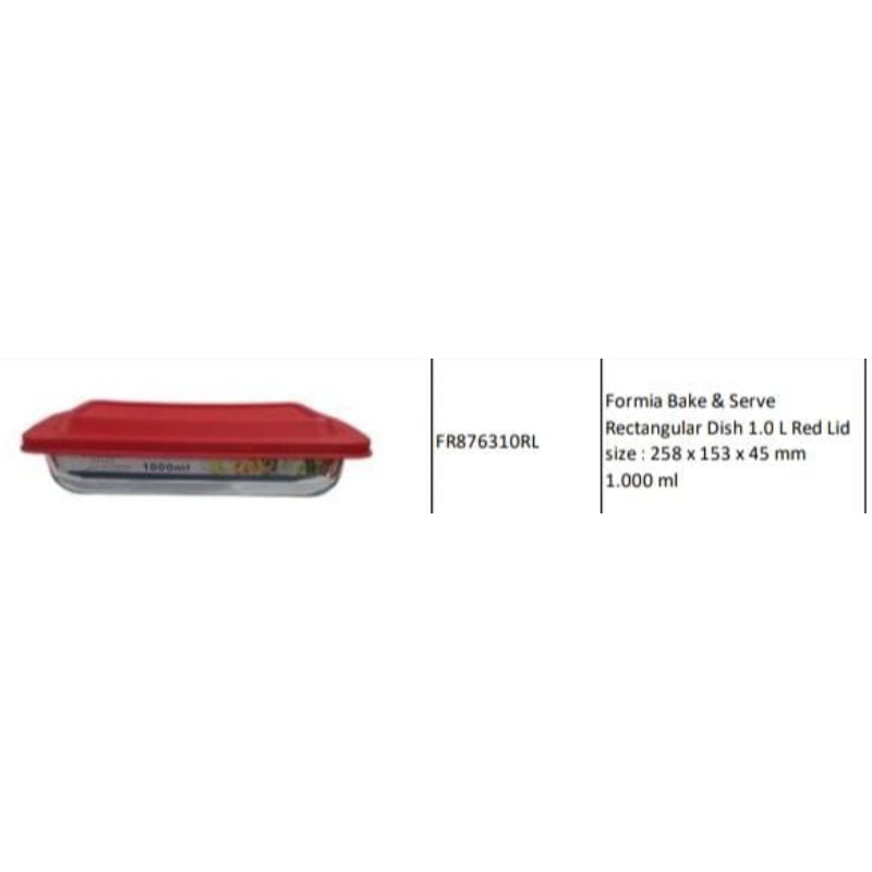 Jual Formia Serveware Bake n Serve Rectangular Dish Cake With Red Lid ...