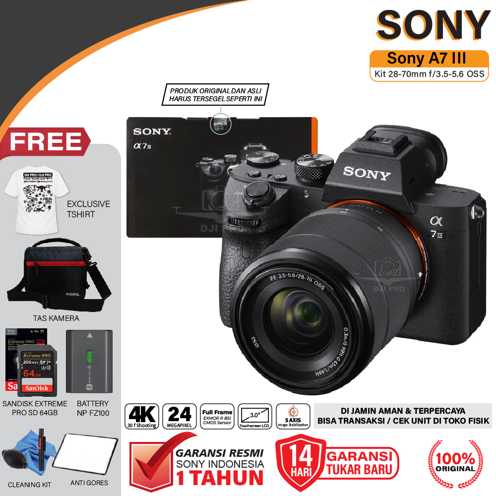 Jual SONY ALPHA A7 Mark III Kit FE 28-70mm - A7 M3 - A7 MIII - A7III PAKET | Shopee Indonesia