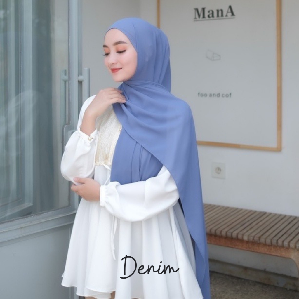 Jual 40 WARNA Pashmina Ceruty Baby Doll Premium Jahit Tepi Polos Sabyan Heavy Chiffon part 1 ...
