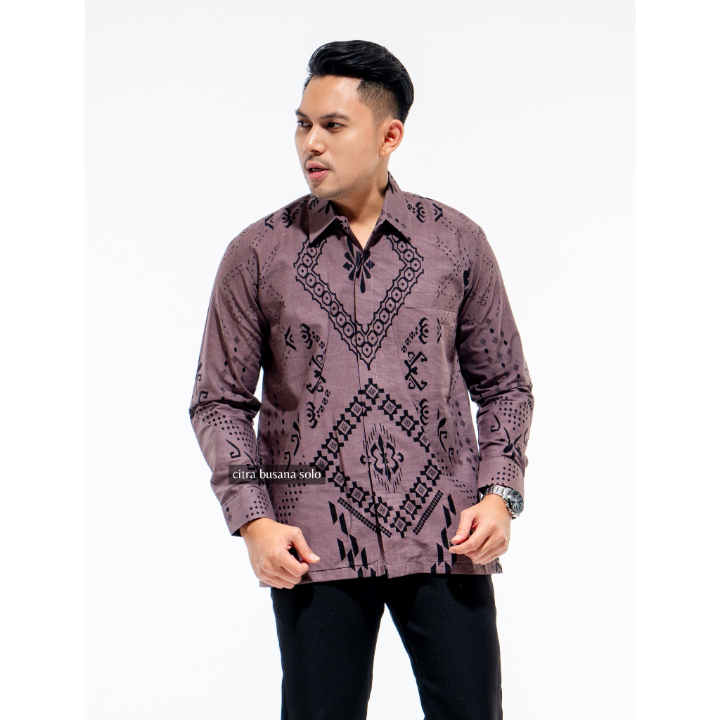 Jual GIBRAN Kemeja Batik Pria Lengan Panjang Full Furing Bahan Katun ...