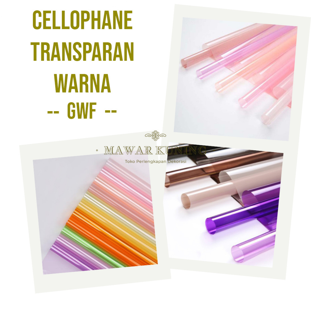 Jual [ 20 Lembar ] Cellophane Transparan Warna / Kertas Cellophane ...