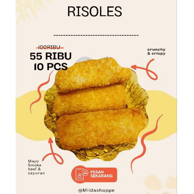 Jual Risoles frozen & digoreng /Risol smoke beef mayo & sayuran isi 8 ...