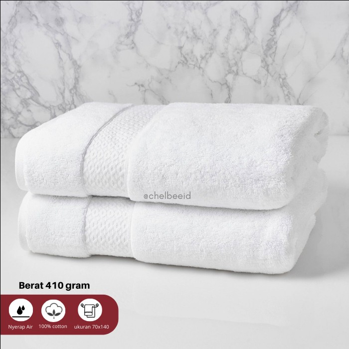 Jual Handuk Hotel Putih / Hotel Towell 400 gram 70x140 standard Hotel ...