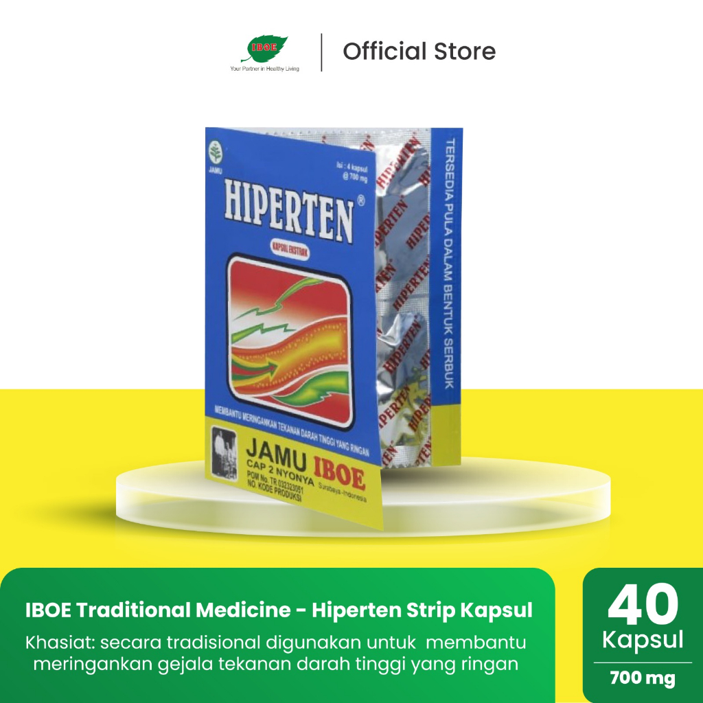 Jual Jamu IBOE - 1 box Hiperten Strip Kapsul Herbal Supplement isi 40 ...