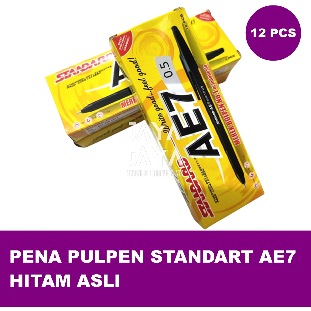 Jual PENA PULPEN STANDARD AE7 HITAM ASLI | Shopee Indonesia
