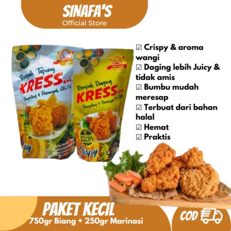 Jual KRESS Paket Kecil Biang Tepung dan Marinasi Fried Chicken | Shopee ...