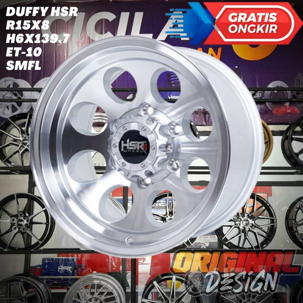 Jual Velg Mobil Ring 15 HSR DUFFY R15 LEBAR 8 Untuk BLAZER , STRADA , BT50 | Shopee Indonesia