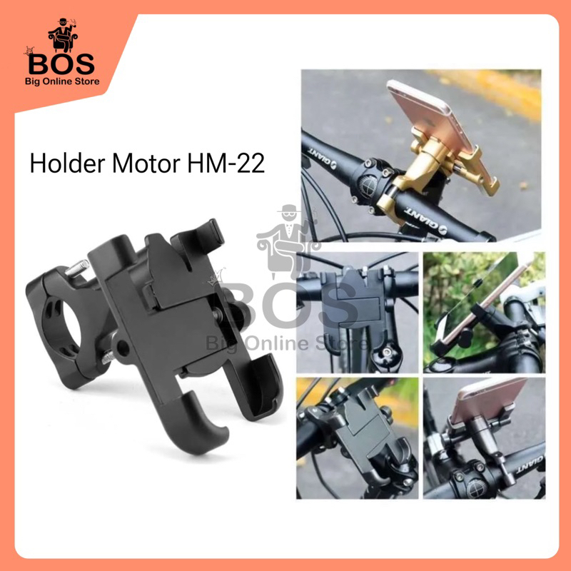 Jual BOS - Holder HP Stang Sepeda Motor Bahan Besi Full Metal Aluminum Universal HD Bicycle HM ...