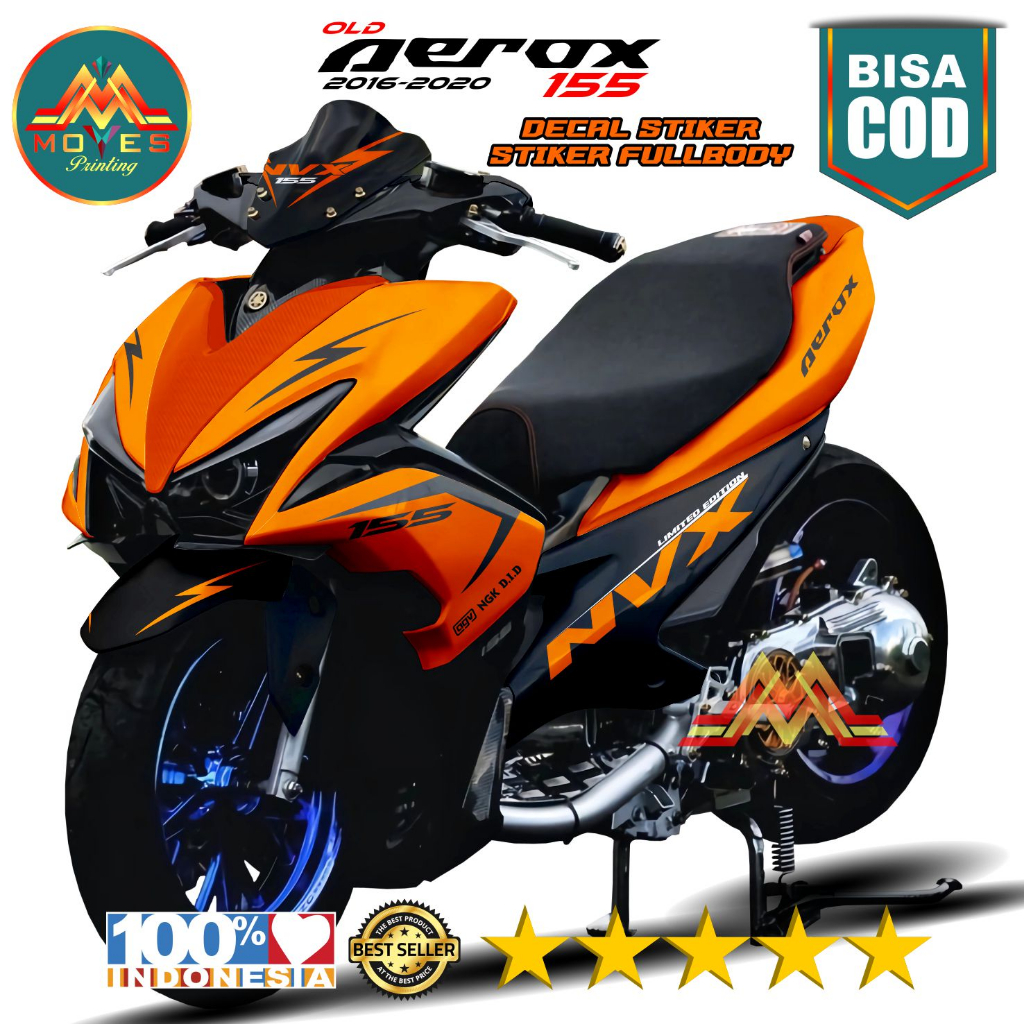 Jual Decal aerox stiker motor aerox 155 old motif nvx warna simple ...