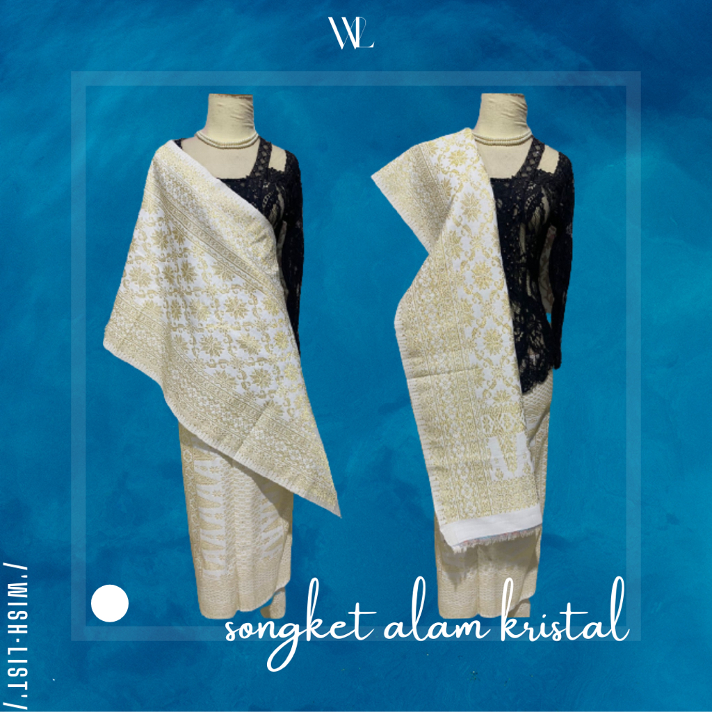 Jual Kain Tenun Bahan Tradisional Alam Kristal Songket Kekinian Selendang Murah Ulos Model ...