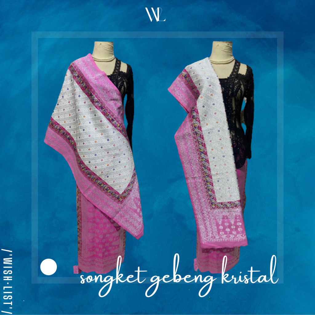 Jual Kain Tenun Bahan Tradisional Gebeng Kristal Songket Kekinian Selendang Murah Ulos Model ...