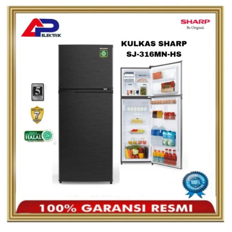 Jual Kulkas Sharp 2 pintu 256liter sj316mnhs low watt | Shopee Indonesia