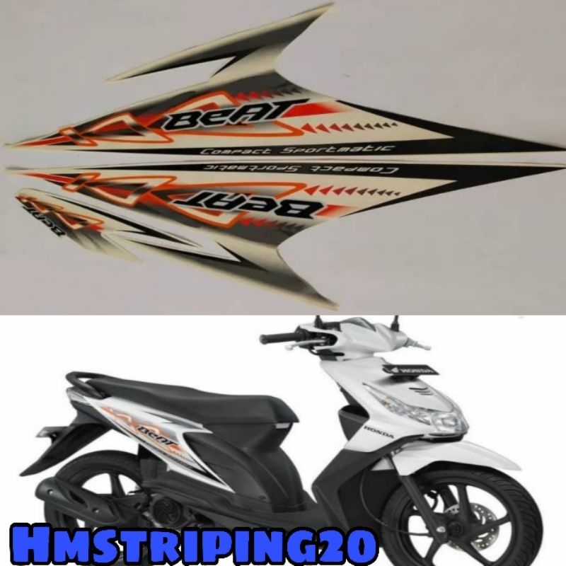 Jual STRIPING STIKER HONDA BEAT KARBU TAHUN 2012 PUTIH LIS BODY ...
