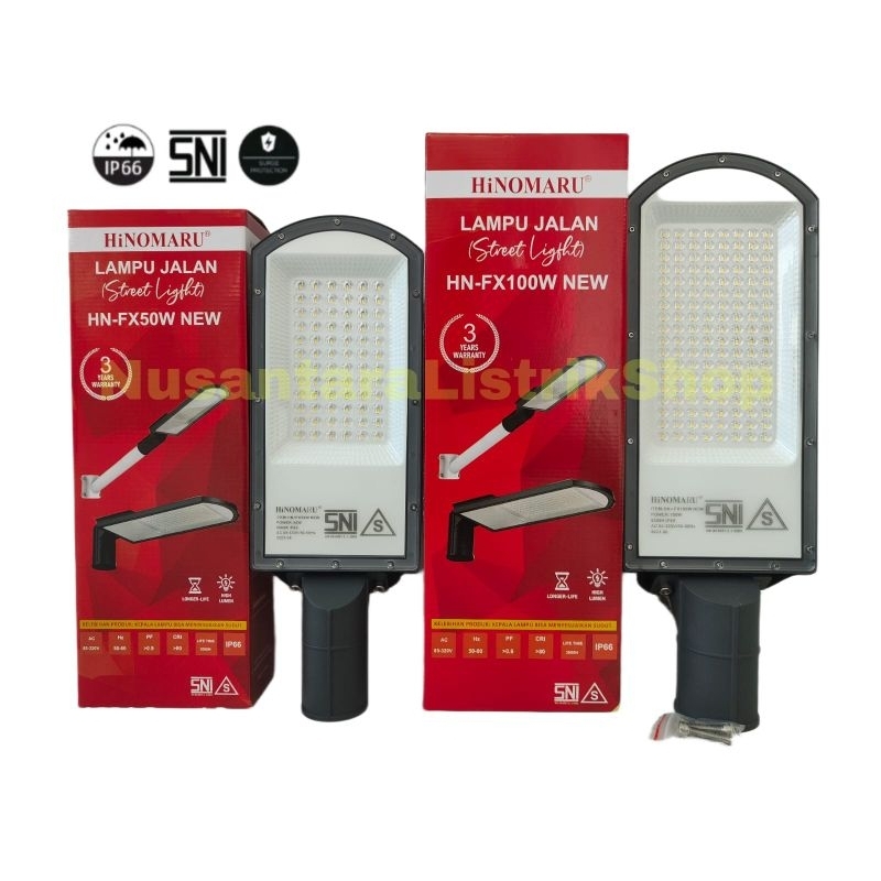 Jual Lampu Jalan Pju Led 50W 100W New Street Light IP66 Putih Hinomaru ...