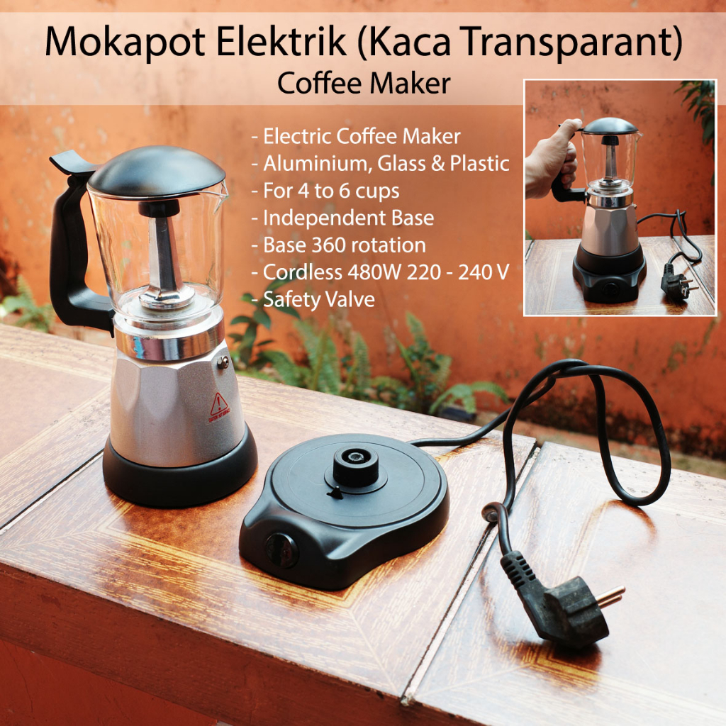 Jual Mokapot Electric 4 cups Coffee Maker Pembuat kopi moka pot listrik ...