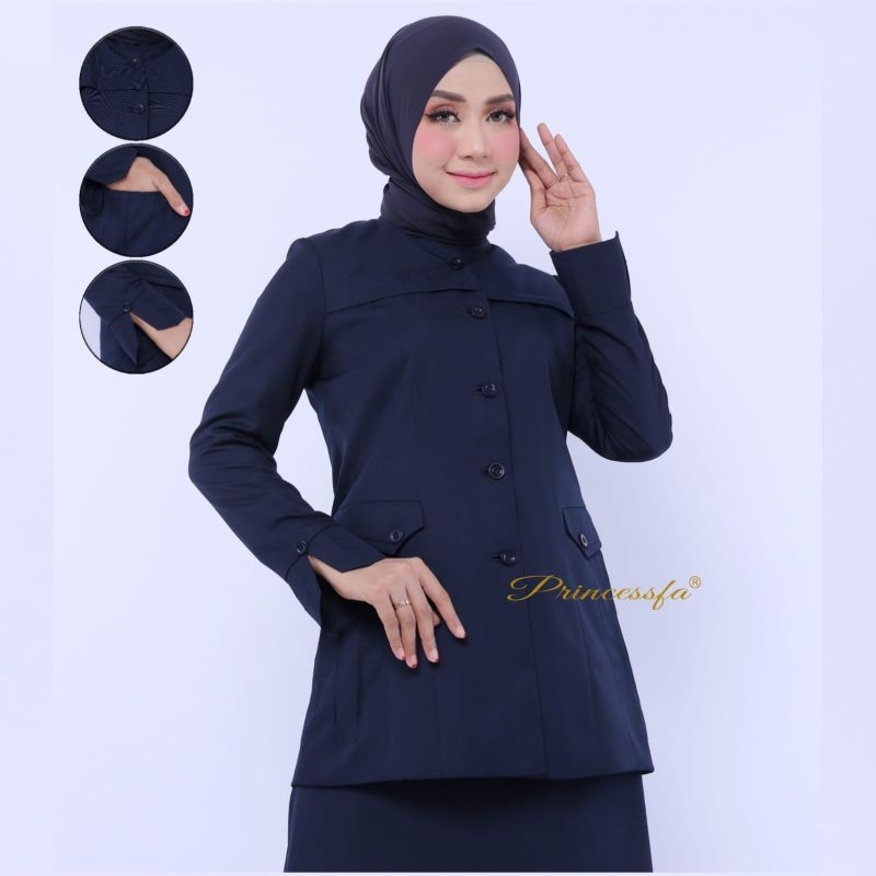 Jual SERAGAM PDL BIRU DONGKER WANITA/ BLEZER PRINCESSFA/ SERAGAM BIRU ...