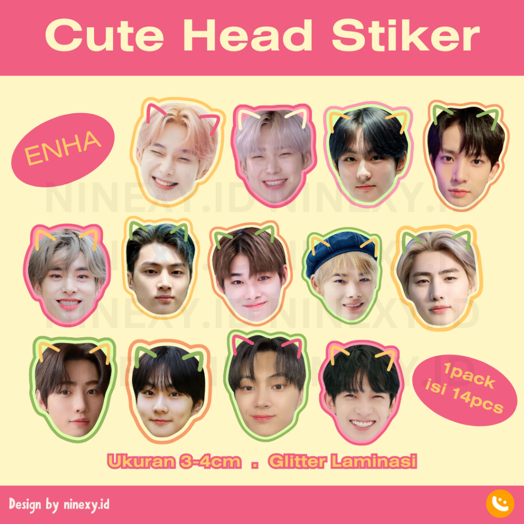 Jual Sticker head cute kpop bts enhypen rm jin suga jhope jimin ...