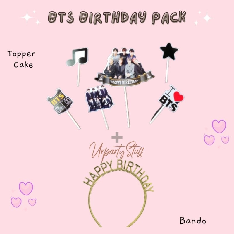 Jual Tusukan Kue BTS Army / Topper Cake BTS Army / Paket Birthday BTS ...