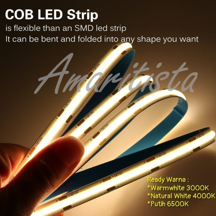 Jual Lampu LED Strip COB Dotless DC 12V 5meter 320led /meter LED Strip ...