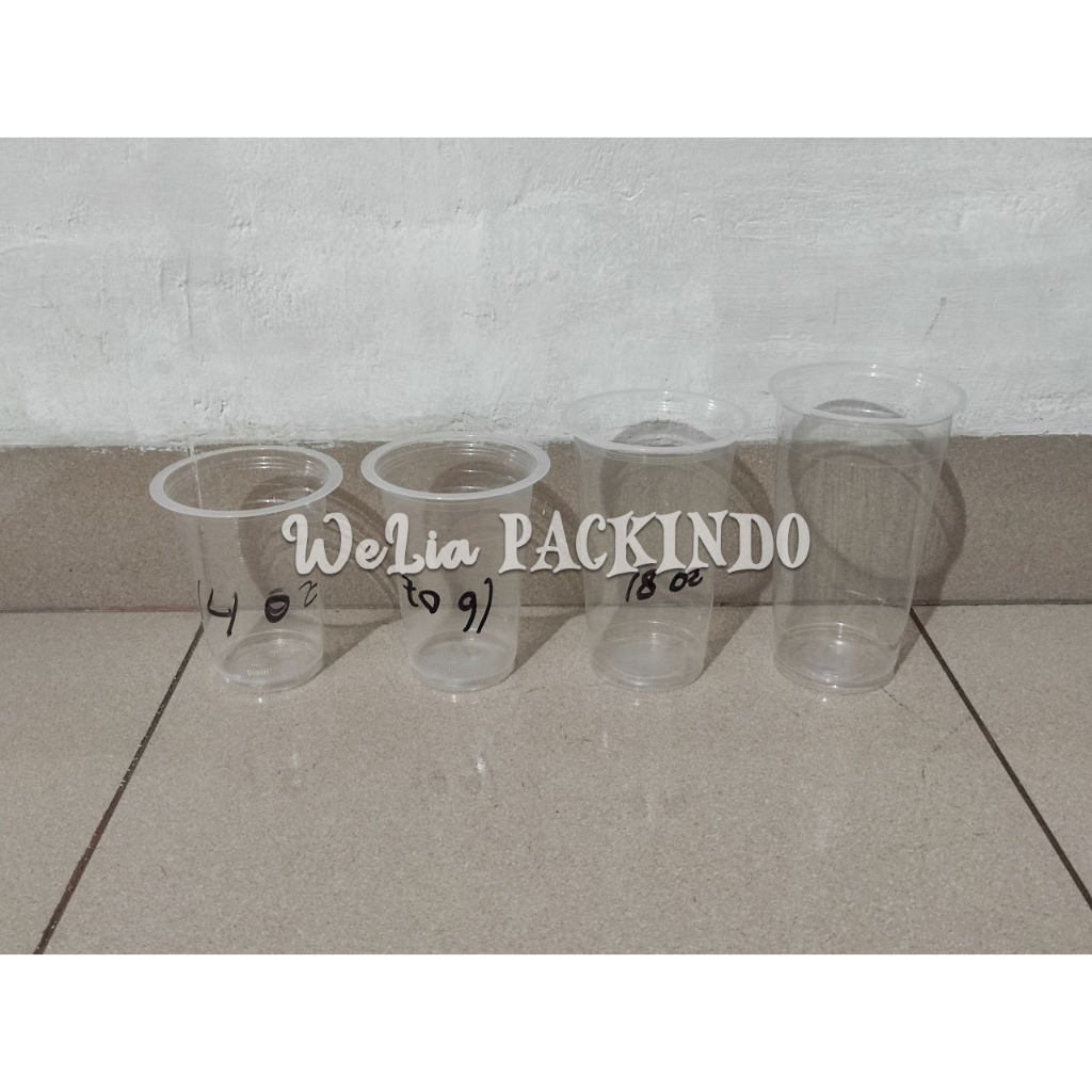 Jual Gelas Plastik Datar Universal / Gelas Cup Minuman Jus Juice Pop ...