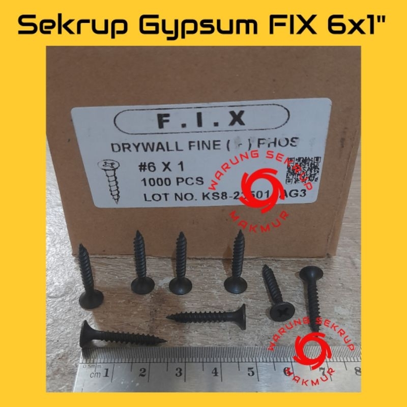 Jual (100 pcs) Sekrup Gypsum FIX #6x1" / Drywall Screw (2.5CM) | Shopee ...