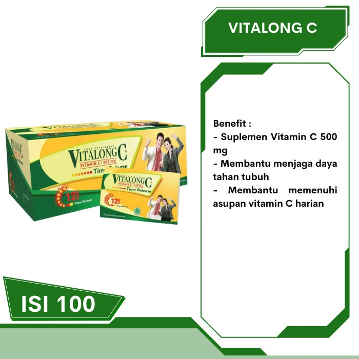 Jual Vitalong C Isi 100 Tablet - Vitamin C 500 Mg - Daya Tahan Tubuh | Shopee Indonesia