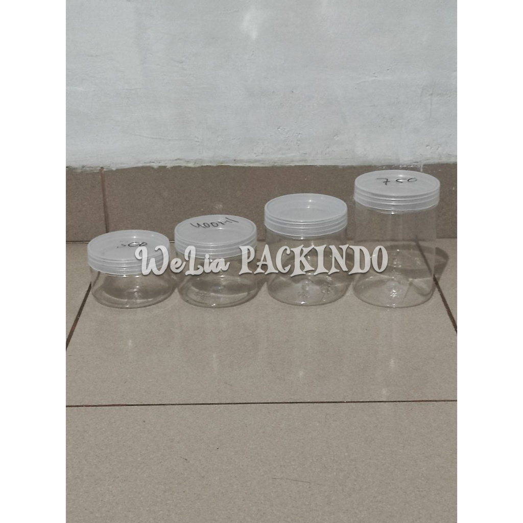 Jual [1 PCS] Toples Jar Silinder Bening Pet 300ml , 400ml, 500ml, 750ml, 1000ml / Toples Tabung ...