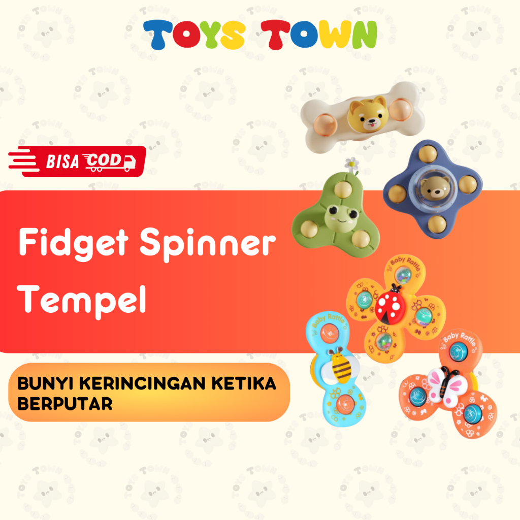 Jual Mainan Spinner Fidget Bayi Putar Mandi Paket Spin Gasing Sensorik ...