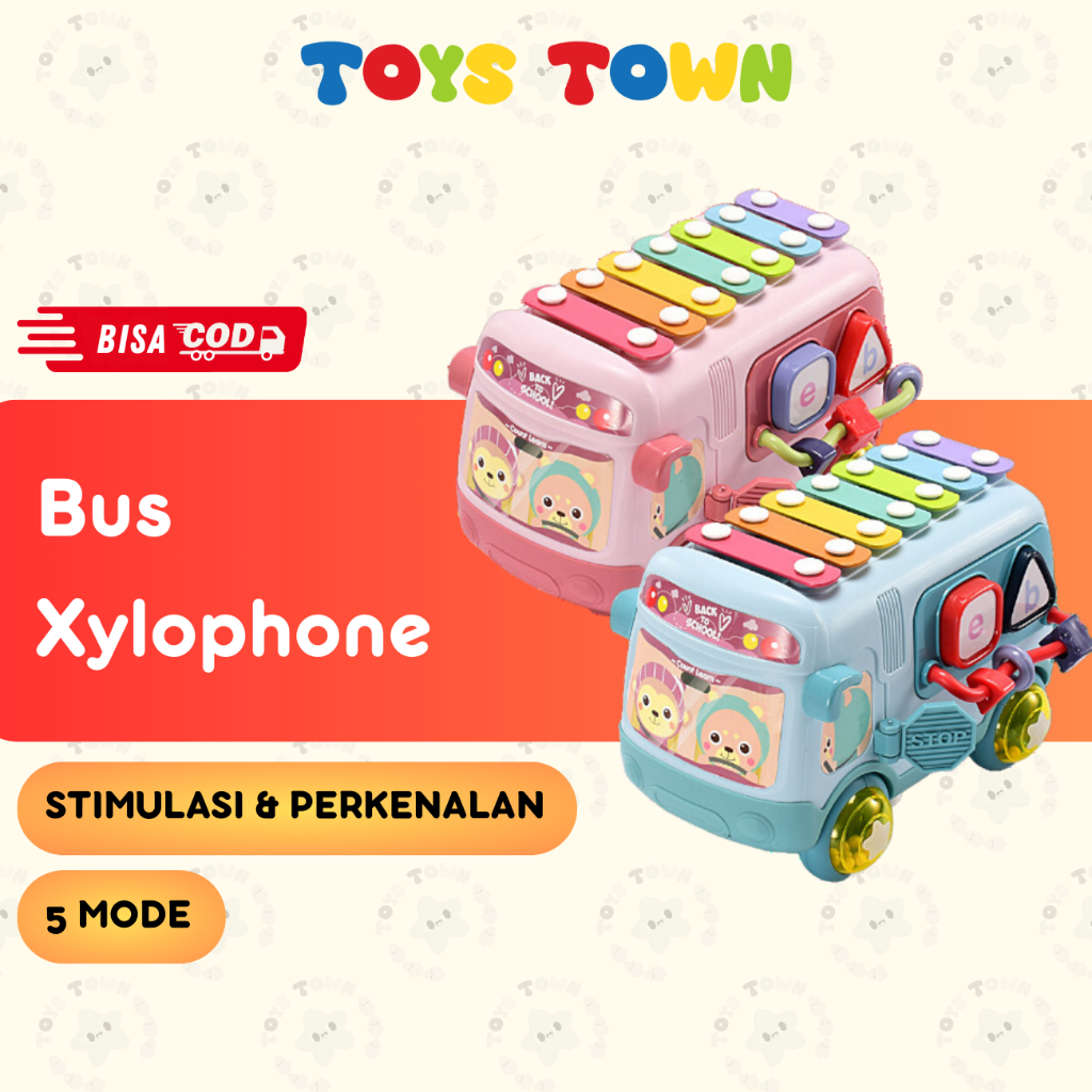 Jual Mainan Mobil Anak Bayi Xylophone Rattle Edukasi Puzzle Kartun ...