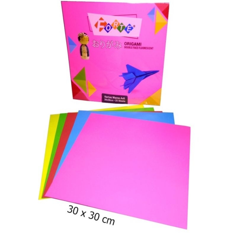 Jual Kertas Origami Forte "Double Face" 30x30 cm (25 lembar) | Shopee ...