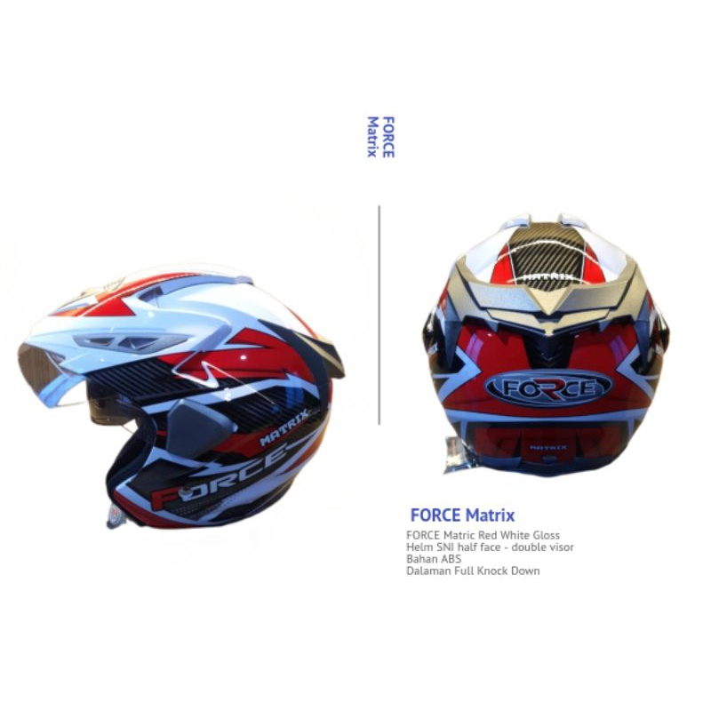 Jual Helm Double Visor Half Face SNI Force Helmet Original Anti Pecah ...