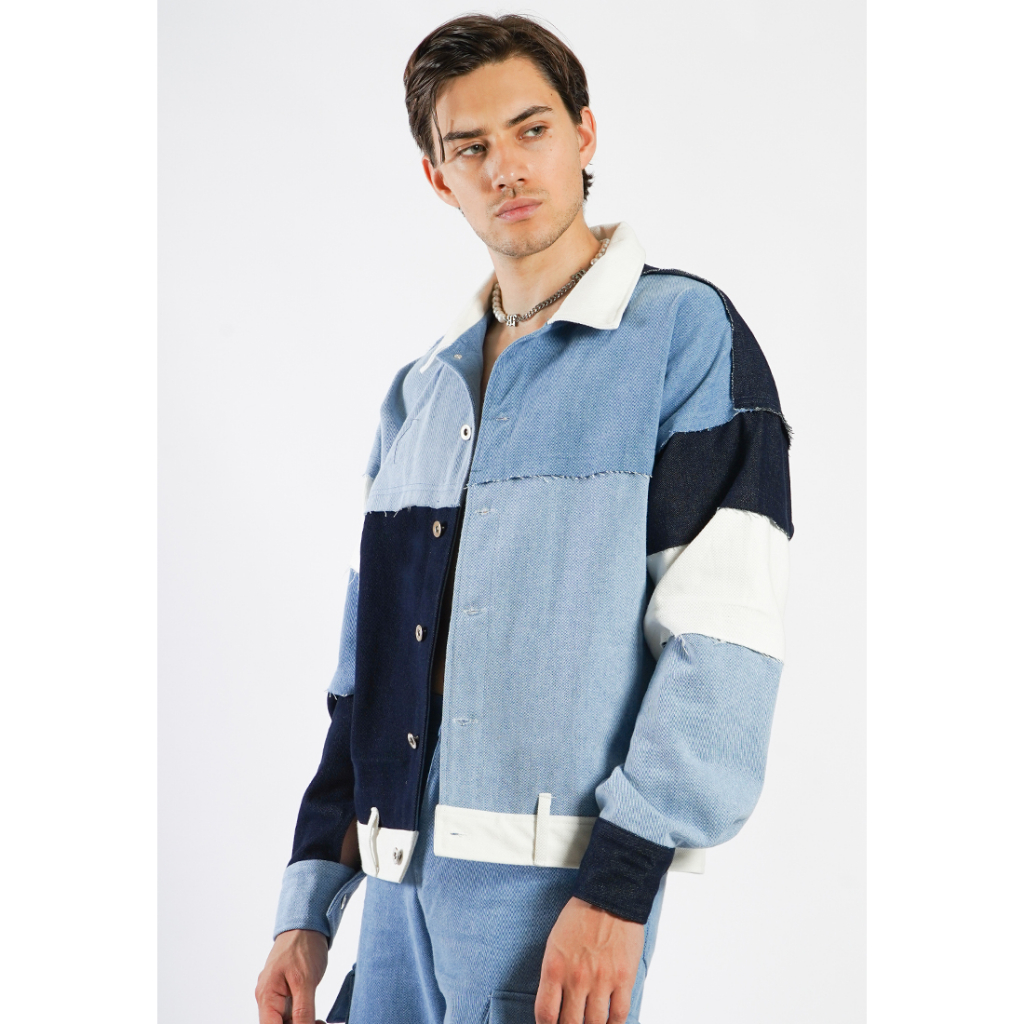 Jual OCWACYCLE OVERSIZED PATCH KEY DENIM JACKET BLUE WHITE | Shopee ...