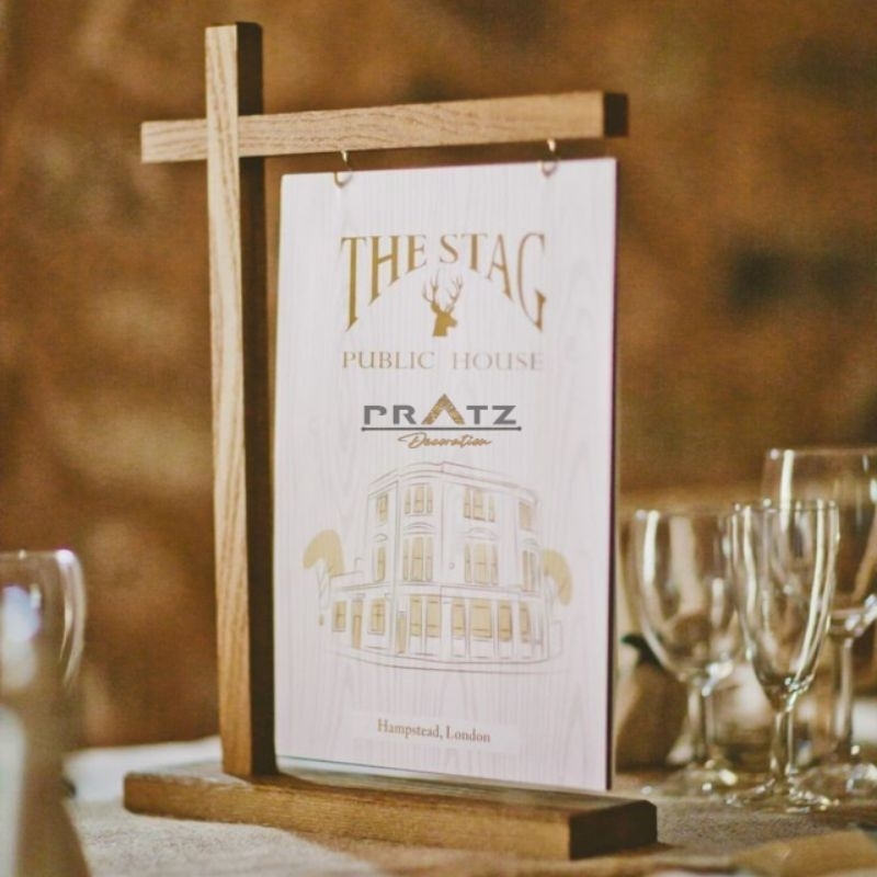 Jual Stand Menu Cafe Stand Foto Elegan dari Kayu | Shopee Indonesia