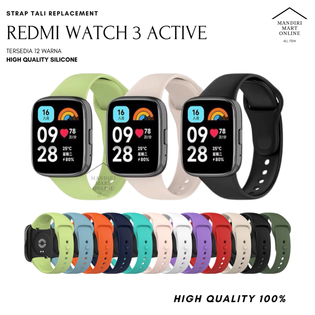 Jual Strap Redmi Watch 3 Active / Tali Redmi Watch 3 Active Silicone ...