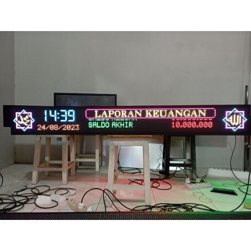 Jual Jam Sholat Running Text P5 RGB uk.165x20cm | Shopee Indonesia