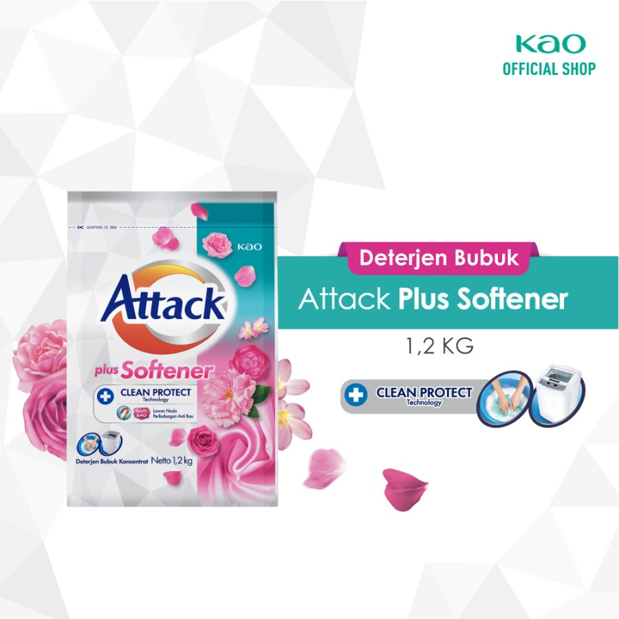 Jual ATTACK Softener Sabun Cuci Detergent Bubuk 1.2kg | Shopee Indonesia
