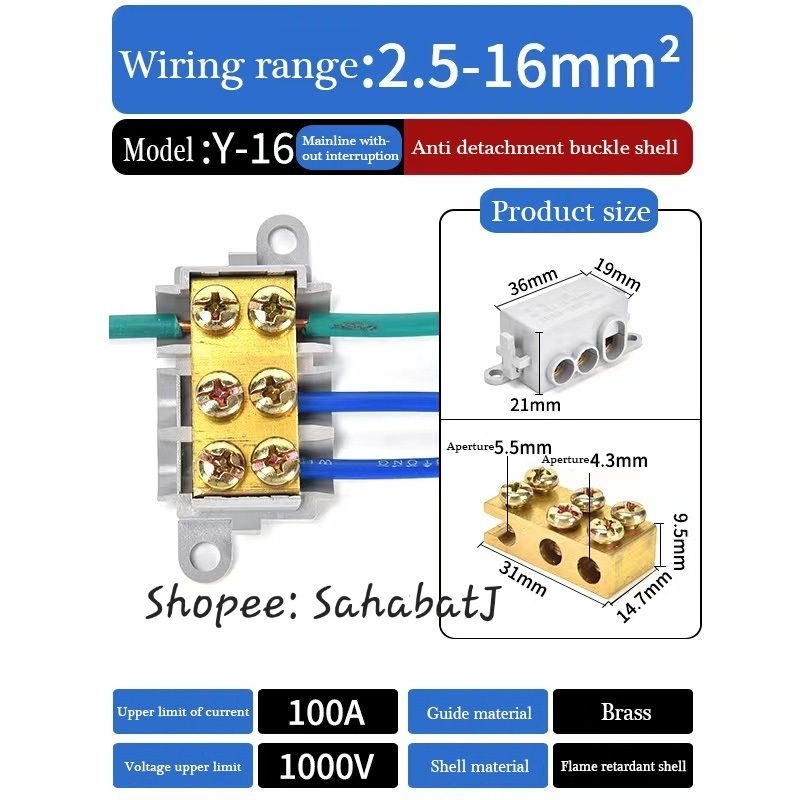 Jual Terminal Block Blok Y Konektor Kabel Sambungan Kabel Model Y 2.5 ...