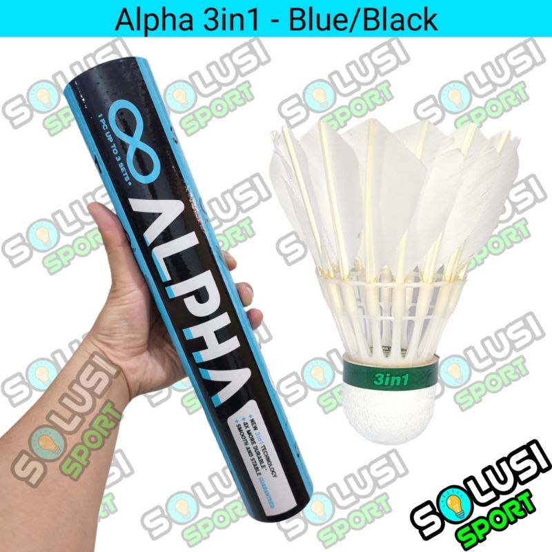 Jual Shuttlecock ALPHA BLUE BLACK Bola Hitam Kok 3 in 1 Badminton ...
