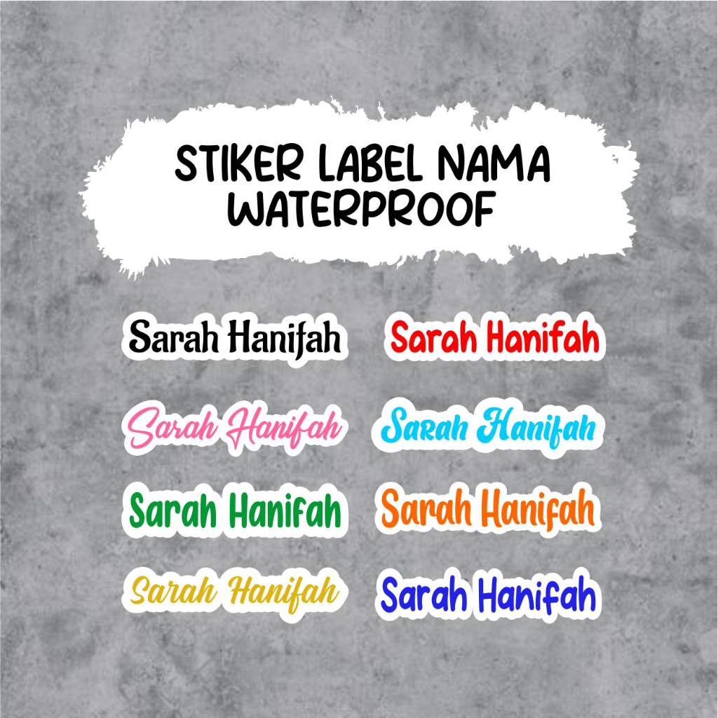Jual Stiker Nama Waterproof Stikel Label Custom Nama Stiker Barang Anti ...